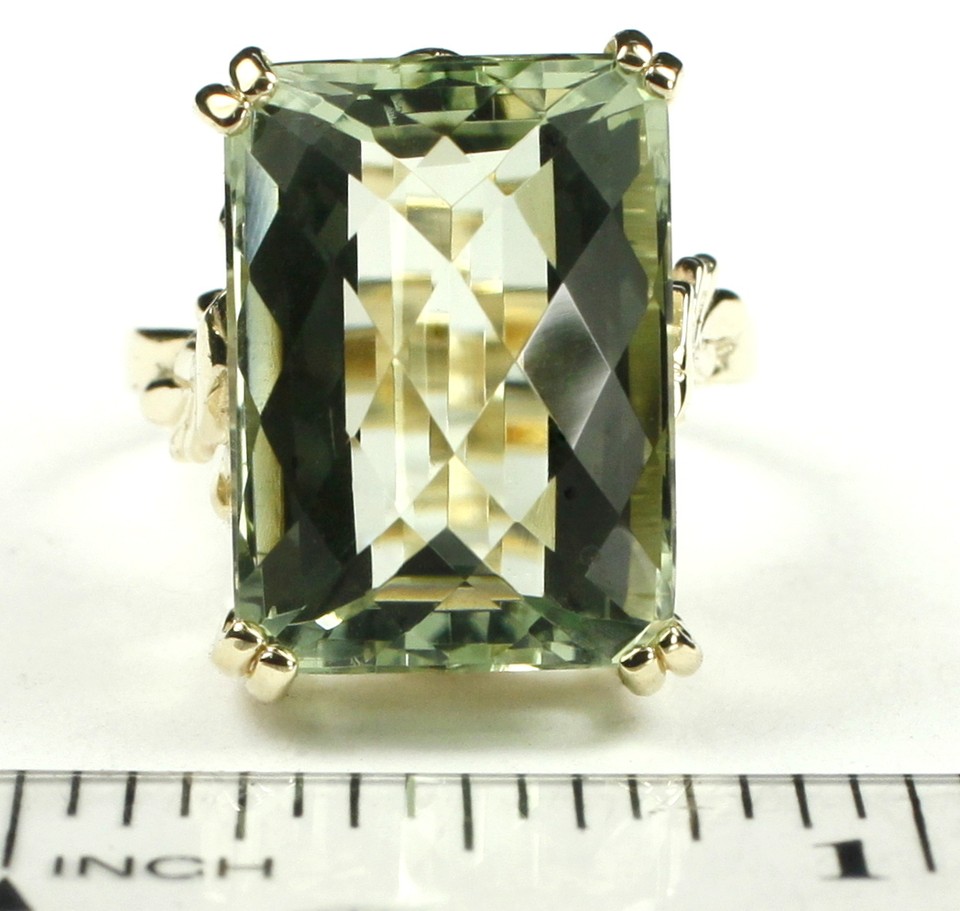 Green Amethyst, Solid 10KY or 14KY Gold Ladies Ring, R039 | eBay