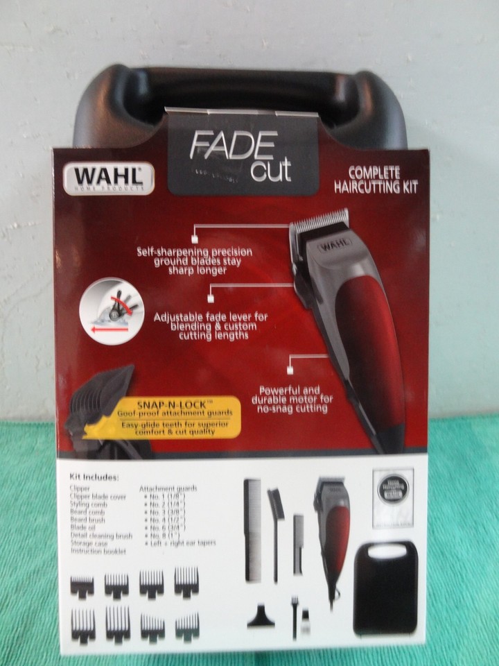 NEW WAHL FADE Cut Hair Cut Clippers Complete 16-Piece Hair Cutting Kit ...