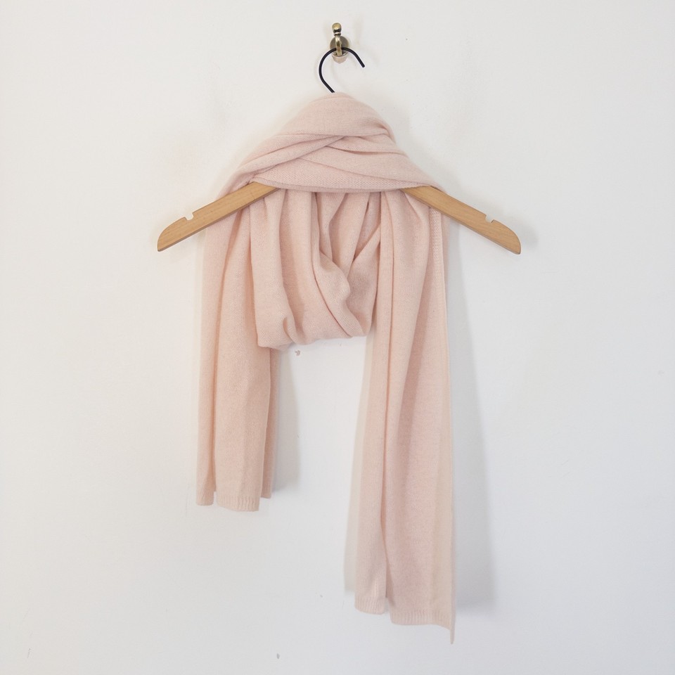 John Lewis Pure Cashmere Rectangle Scarf One Size Light Baby Pink | eBay UK