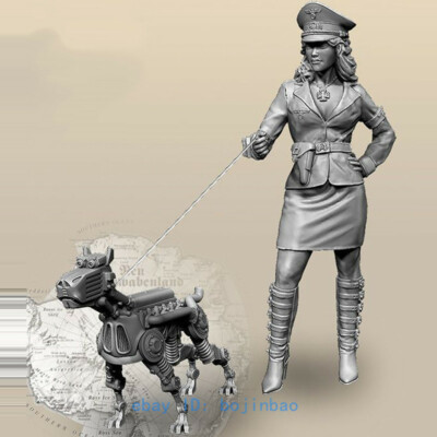 1/35 Scale Modern Female Soldier And Dog Resin Figure Model Kits ...