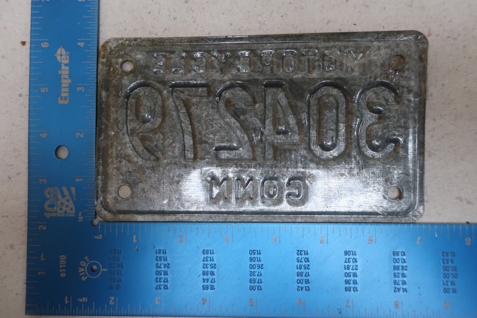 Connecticut License Plate Tag 1977 77 Natural Sticker CT Motorcycle ...