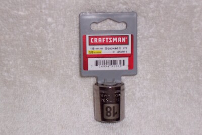 CRAFTSMAN Easy Read 3/8" Drive 6 Pt. 18mm Standard Socket 945861 G2D ...