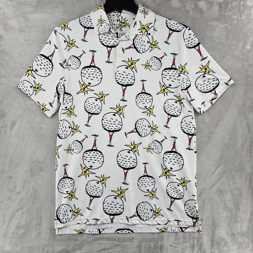 Sosik Golf Mens Performance Polo Shirt Loud Golf Ball Print Size Medium ...