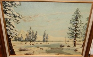 RICHARD PETERSON ORIGINAL OIL ON BOARD SNOW RIVER LANDSCAPE PAINTING | eBay