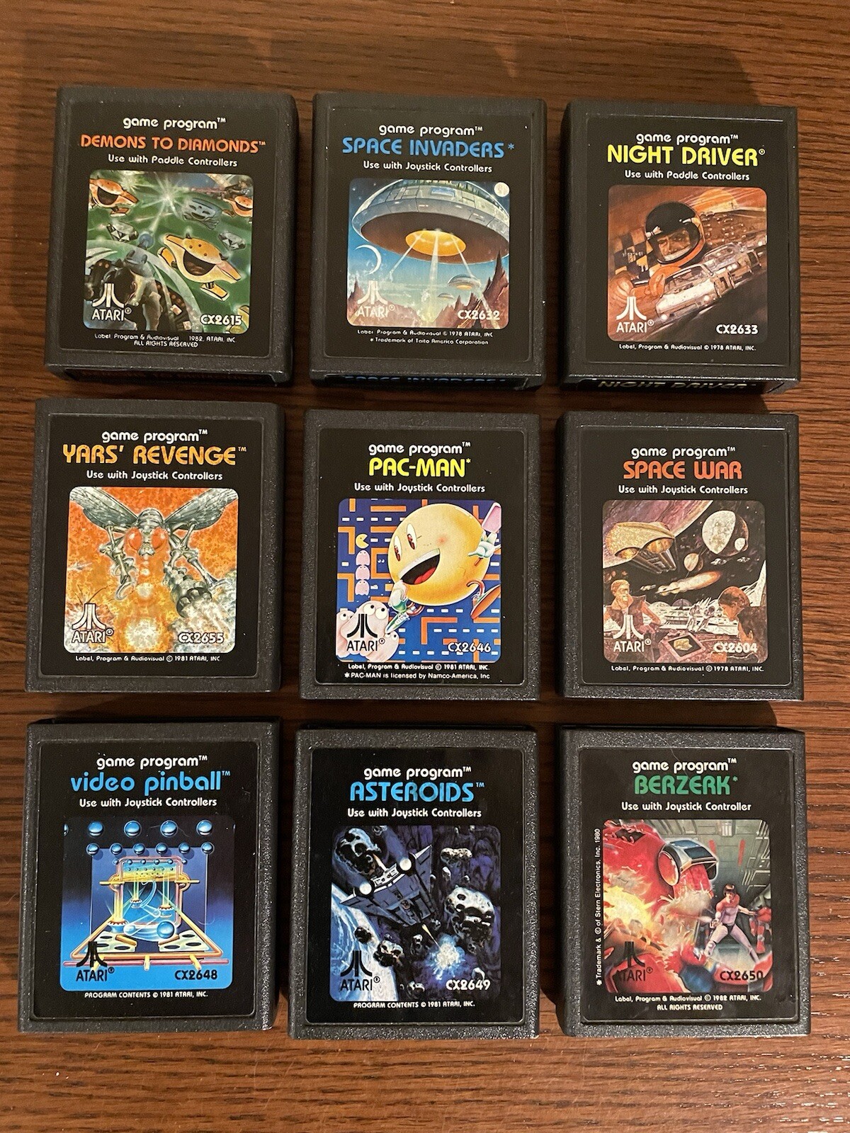 Lot Of 9 Atari 2600 Games lot untested ~ Space Invaders, Pac-Man ...