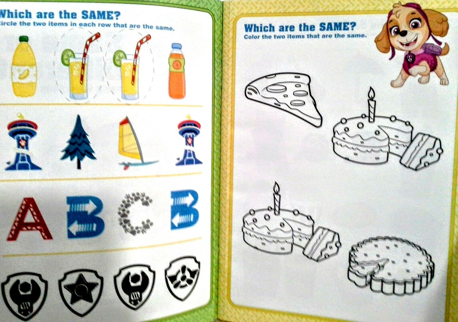 Nickelodeon Paw Patrol SAME OR DIFFERENT Pre-K WORKBOOK Ages 3+ NEW! | eBay