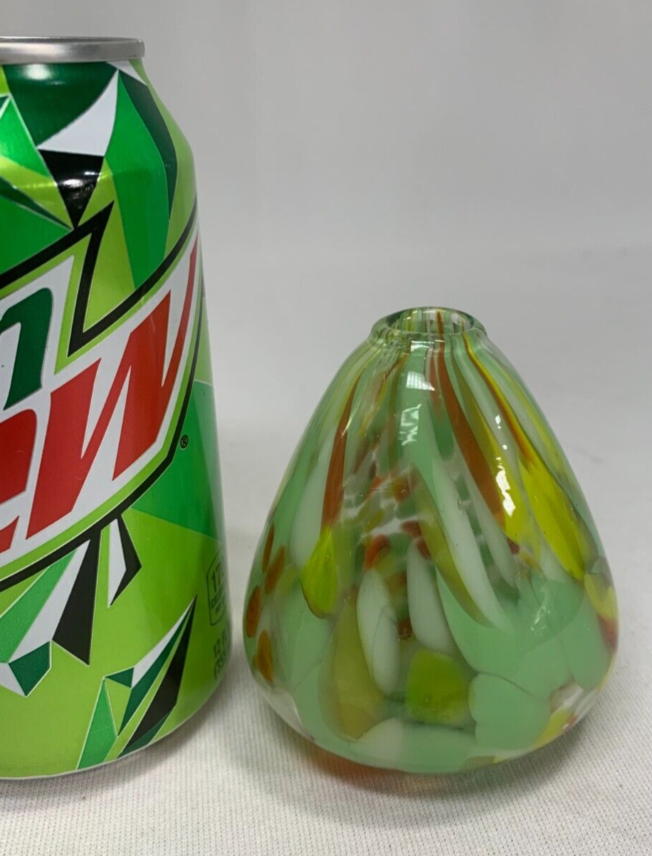 Hand Blown Pearlessence Confetti Art Glass Bud Vase Reed Diffuser 3.25 ...