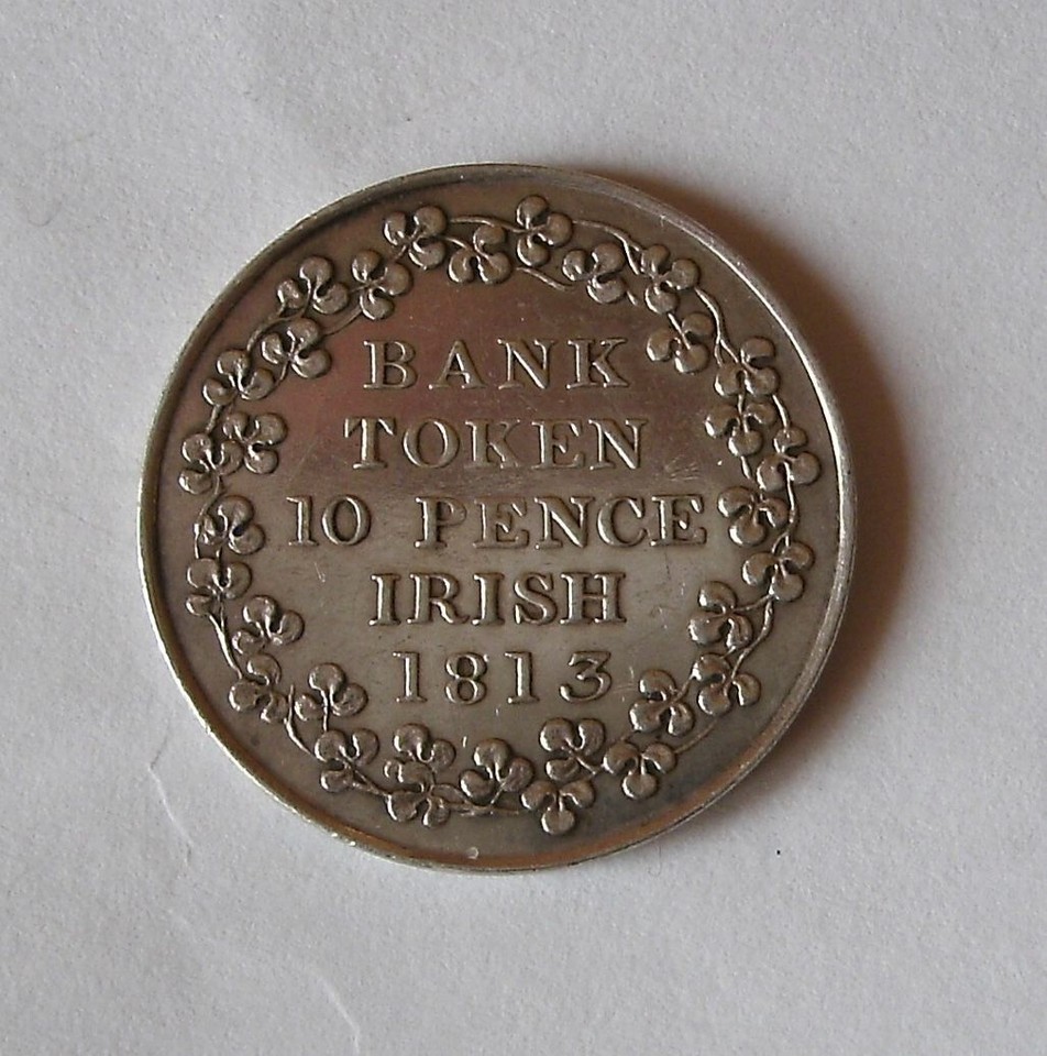King George 3rd Eire Irish Silver 10d Bank Token Prooflike Ireland Coin ...