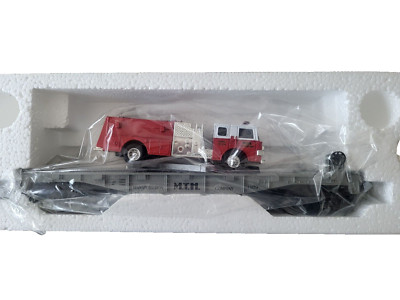 NIB Rail King MTH Transportation Company Flat Car ERTL Fire Truck 30 ...