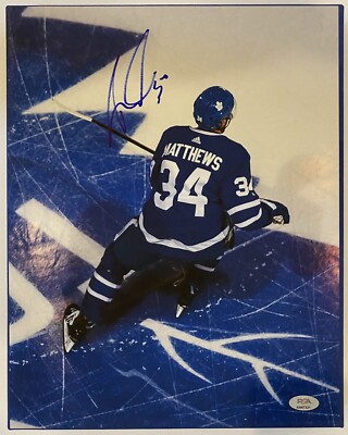 Auston Matthews Autographed/Signed Toronto Maple Leafs 11x14 Canvas ...