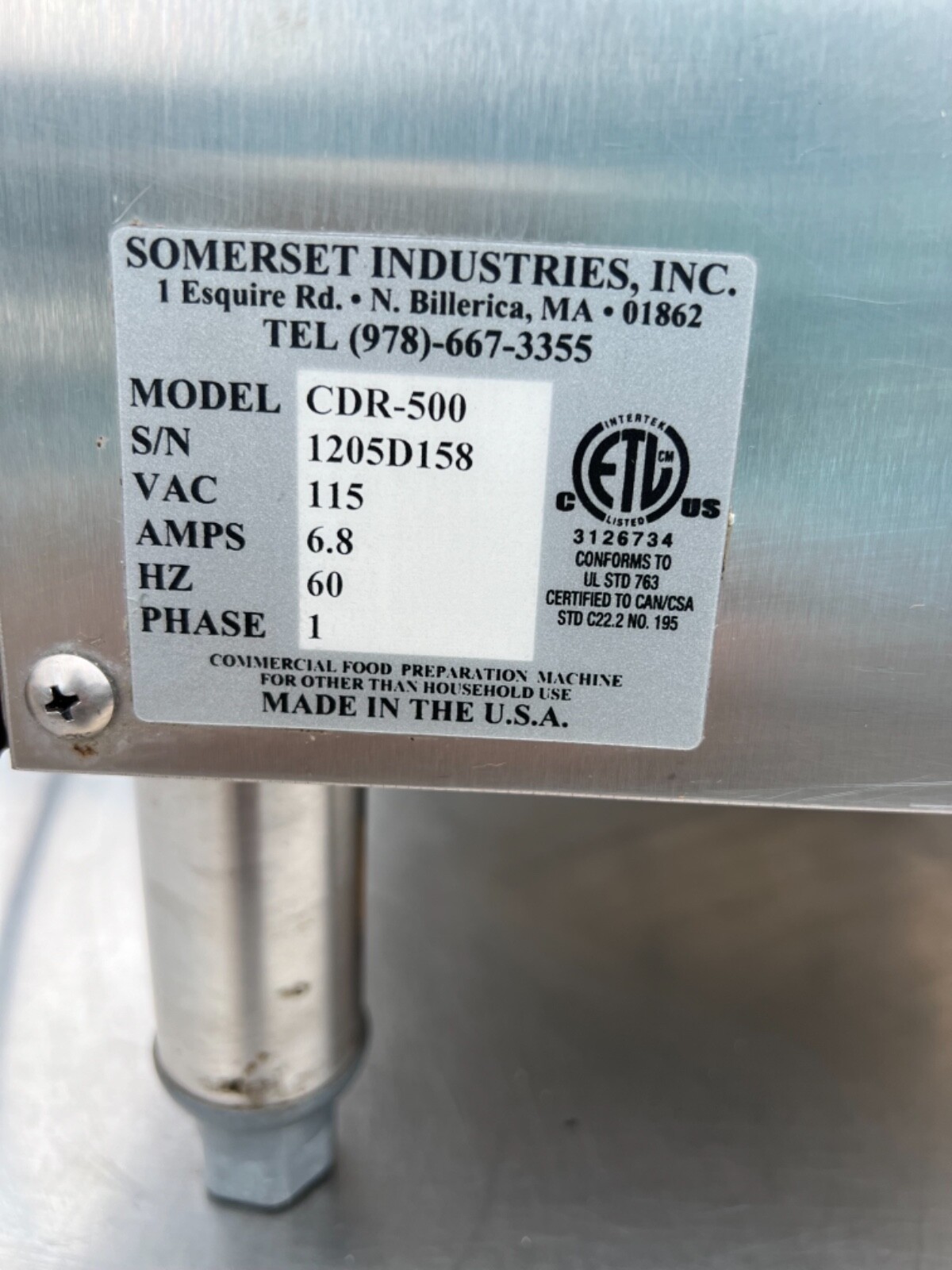 Somerset CDR-500 Electric Dough Sheeter Front or Side Operation ...