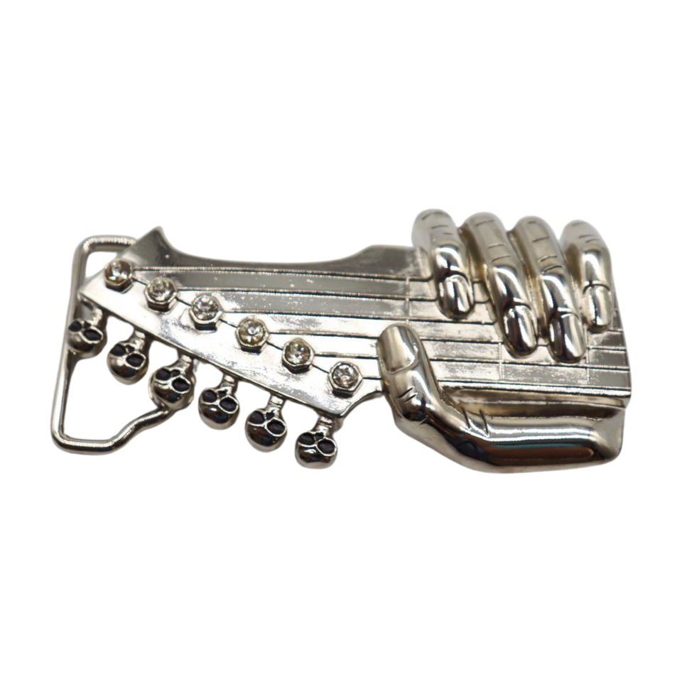 Men Women Silver Metal Buckle Fashion Hand Play Music Band Guitar ...