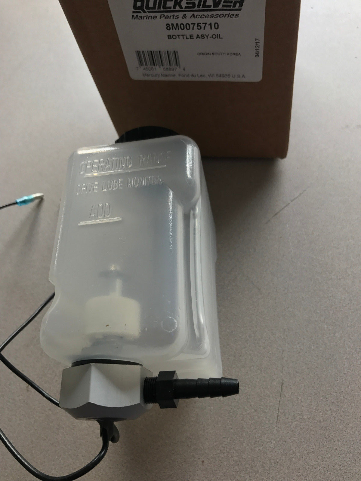 MerCruiser Gear Oil Lube Bottle Reservoir Monitor & Sensor 806193a47 ...