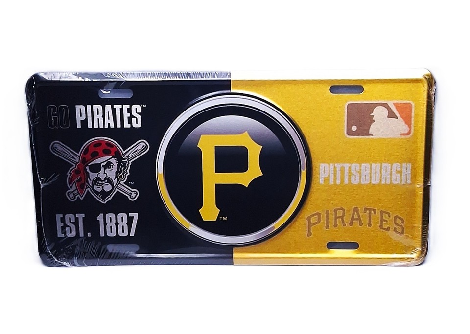 Licensed MLB PITTSBURG PIRATES 3D EMBOSSED METAL CAR NOVELTY LICENSE ...
