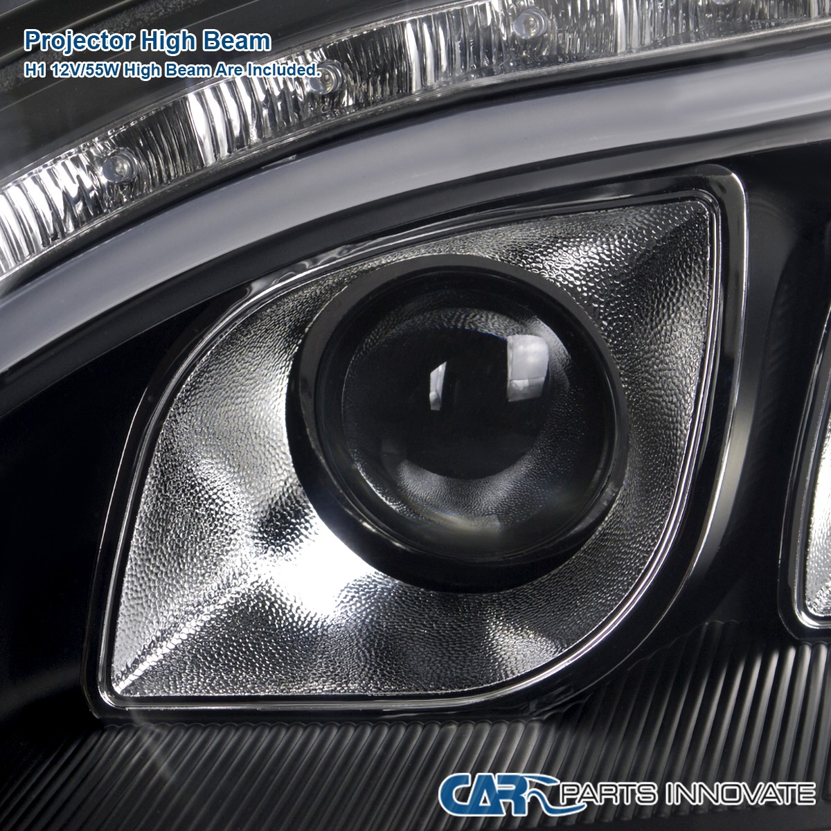 Black Fits 1998-2006 Mercedes W220 S320 S500 S600 LED Strip Projector ...