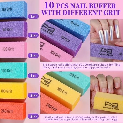 Nail Buffer Block, 10 PCS Buffers for Nails with Different Grit, Multi-colored | eBay