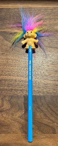 Vintage RUSS Good Luck Rainbow Troll Pencil & Topper Doll - New/not ...