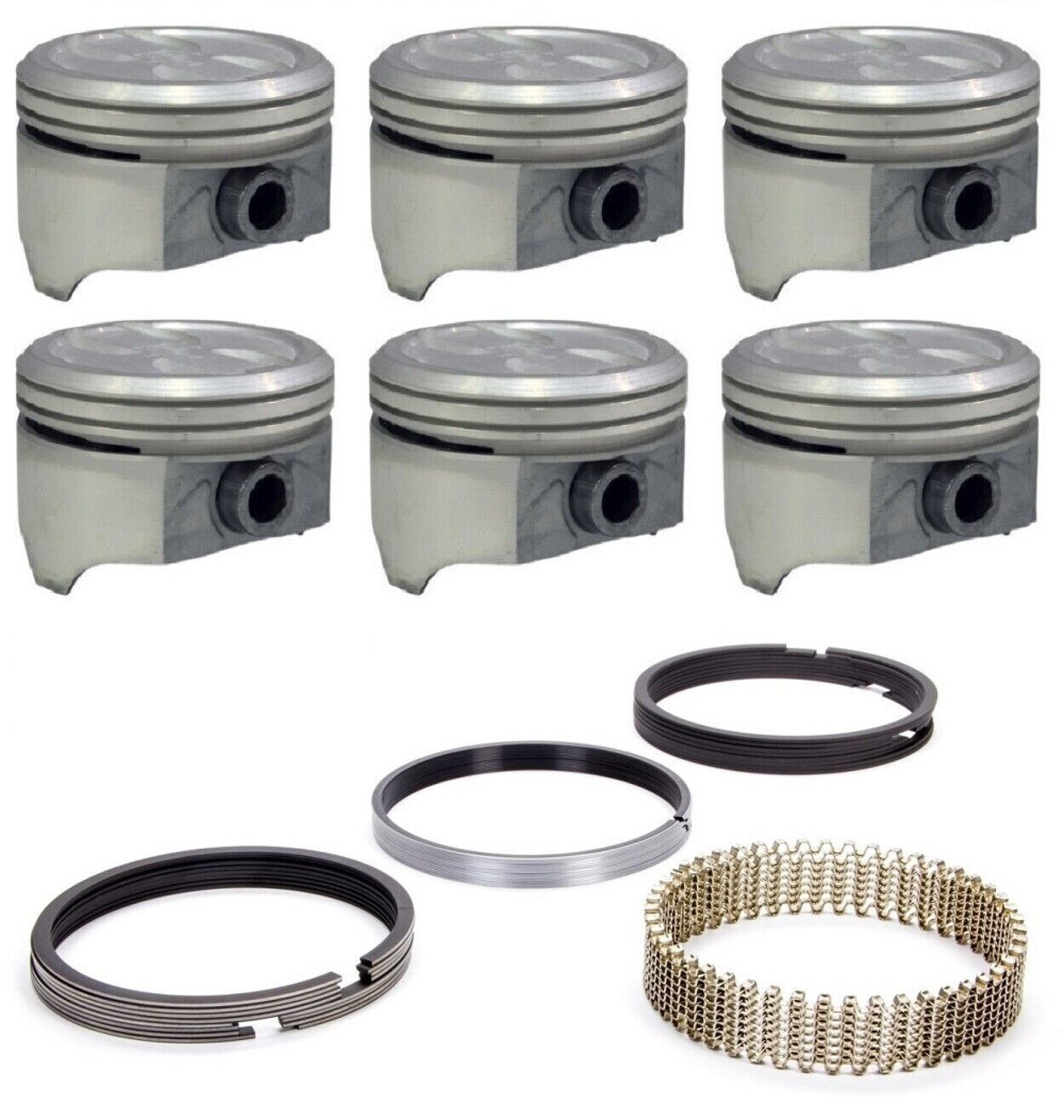 Chevrolet GMC 262 4.3L Enginetech Dish Top Pistons With Moly Rings (6 ...