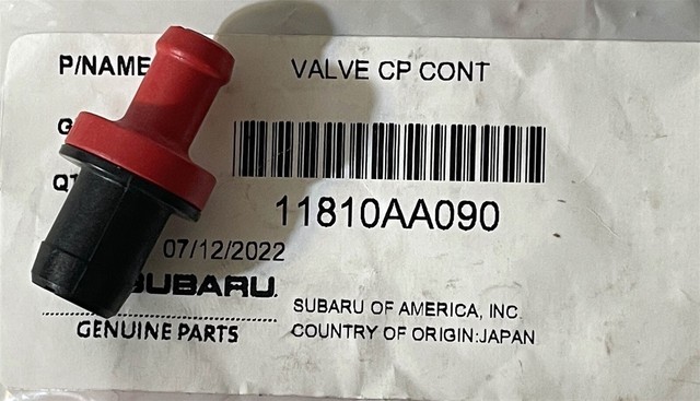 Subaru 11810AA090 Genuine OEM Factory Original PCV Valve for sale ...
