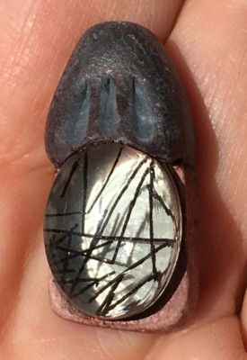 Tormalinated Quartz / Nyd Rune Symbol "Need" Real Gemstone Pendant ...