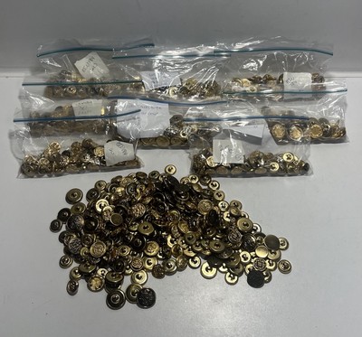 Vintage Military Style Gold Shank Buttons Lot – Lions, Anchors, Crests ...