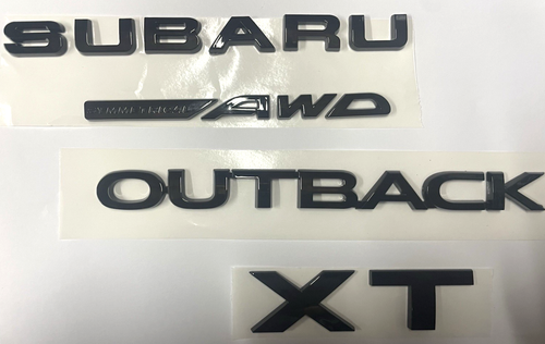 4PCS Gloss Black Outback Symmetrical AWD XT Car Rear Trunk Emblem Badge ...