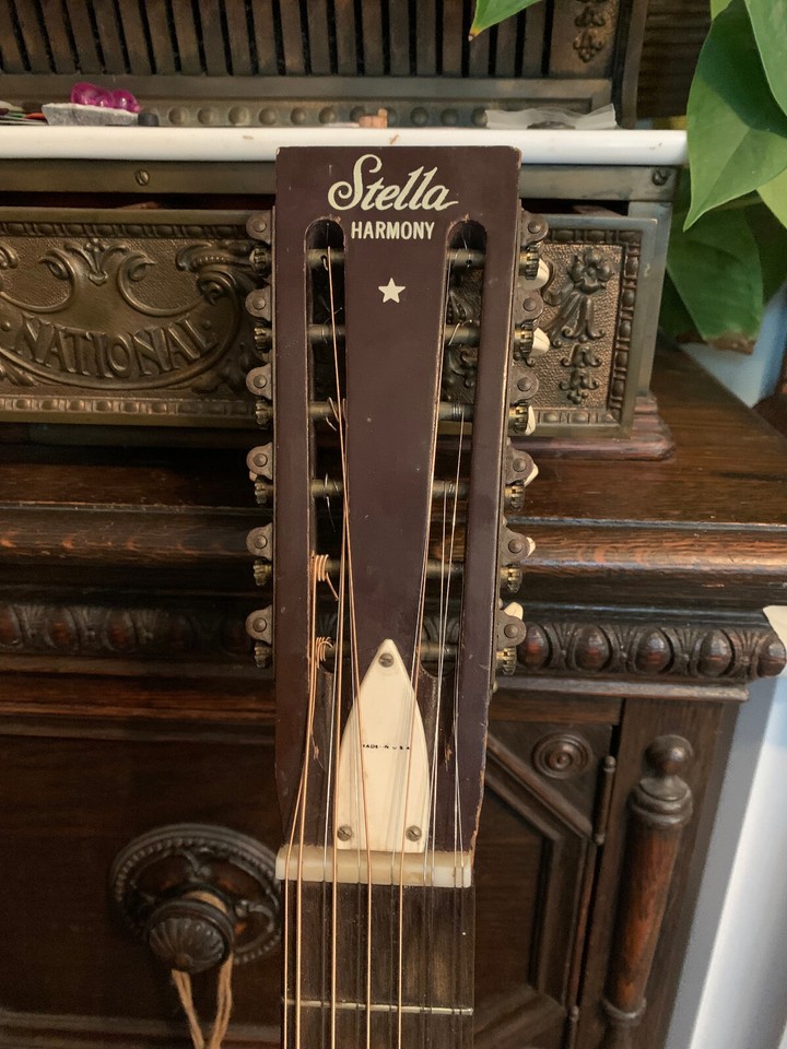 1970 Stella 12 string guitar, neck reset, compensated bridge. Leadbelly ...