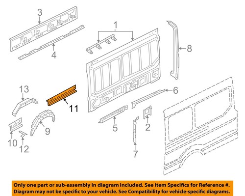 FORD OEM 15-23 E-Transit Side Panel Inner Structure-Rear Extn ...