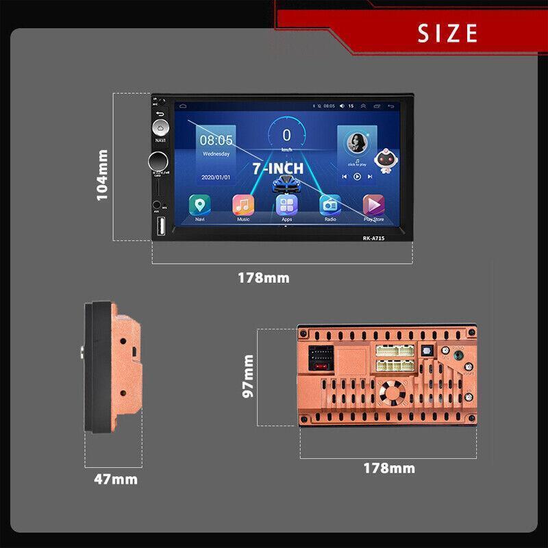 7"Android 10.0 Reversing 2Din Car Radio Stereo Carplay GPS Wifi 4+64G ...