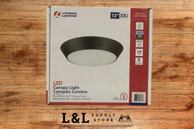 Lithonia Lighting Versi Lite 13-in Textured Bronze LED Surface Flush ...