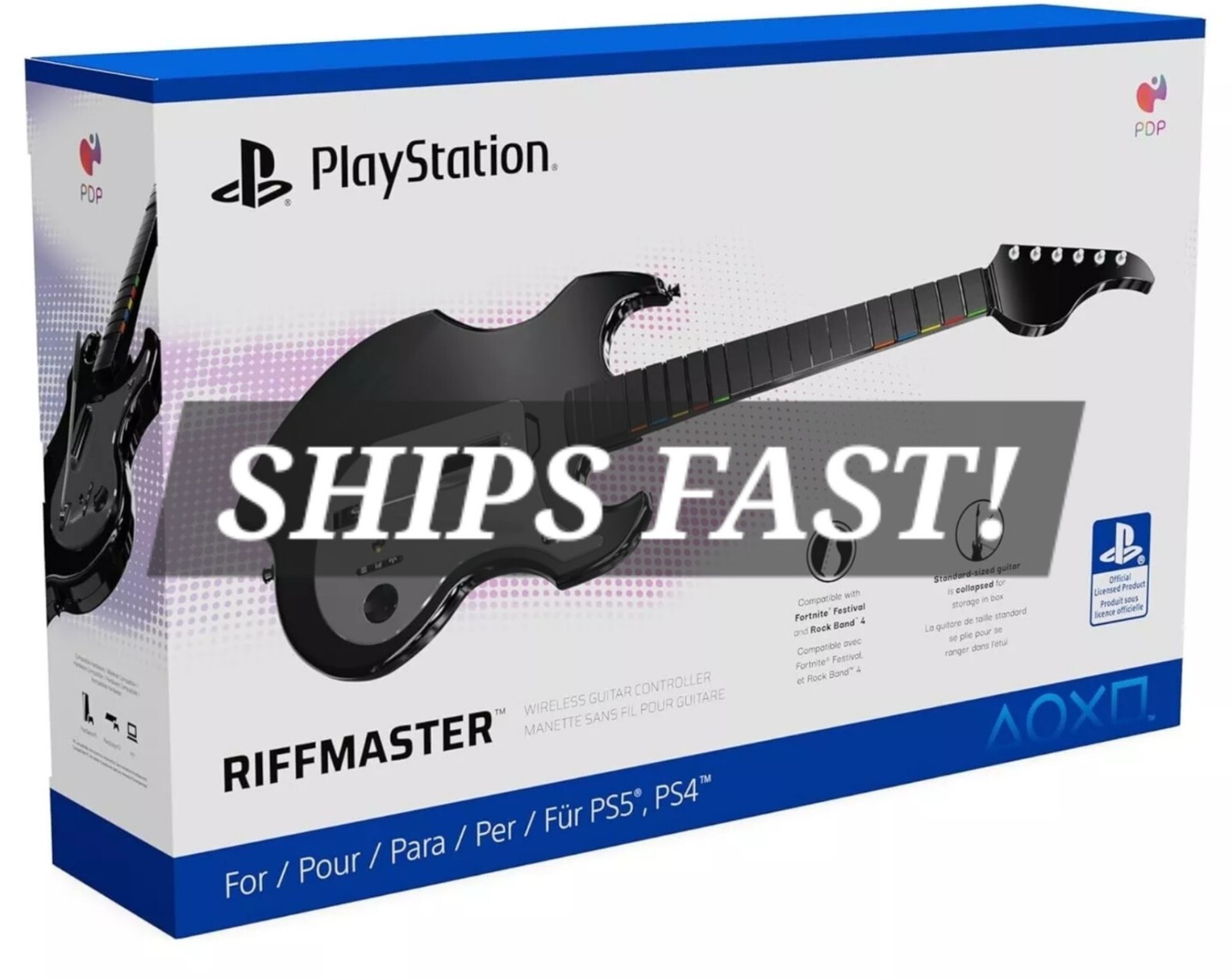 PDP RIFFMASTER Wireless Guitar Controller PlayStation PS5/PS4 Brand New ...