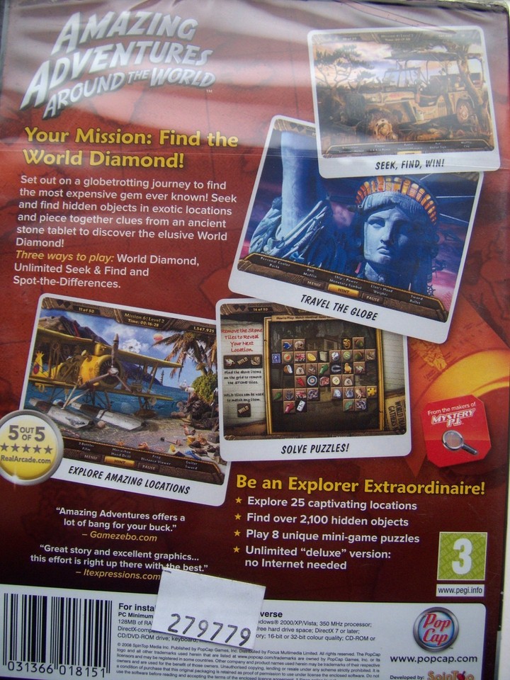 AMAZING ADVENTURES---AROUND THE WORLD---HIDDEN OBJECT---PC CD---NEW ...