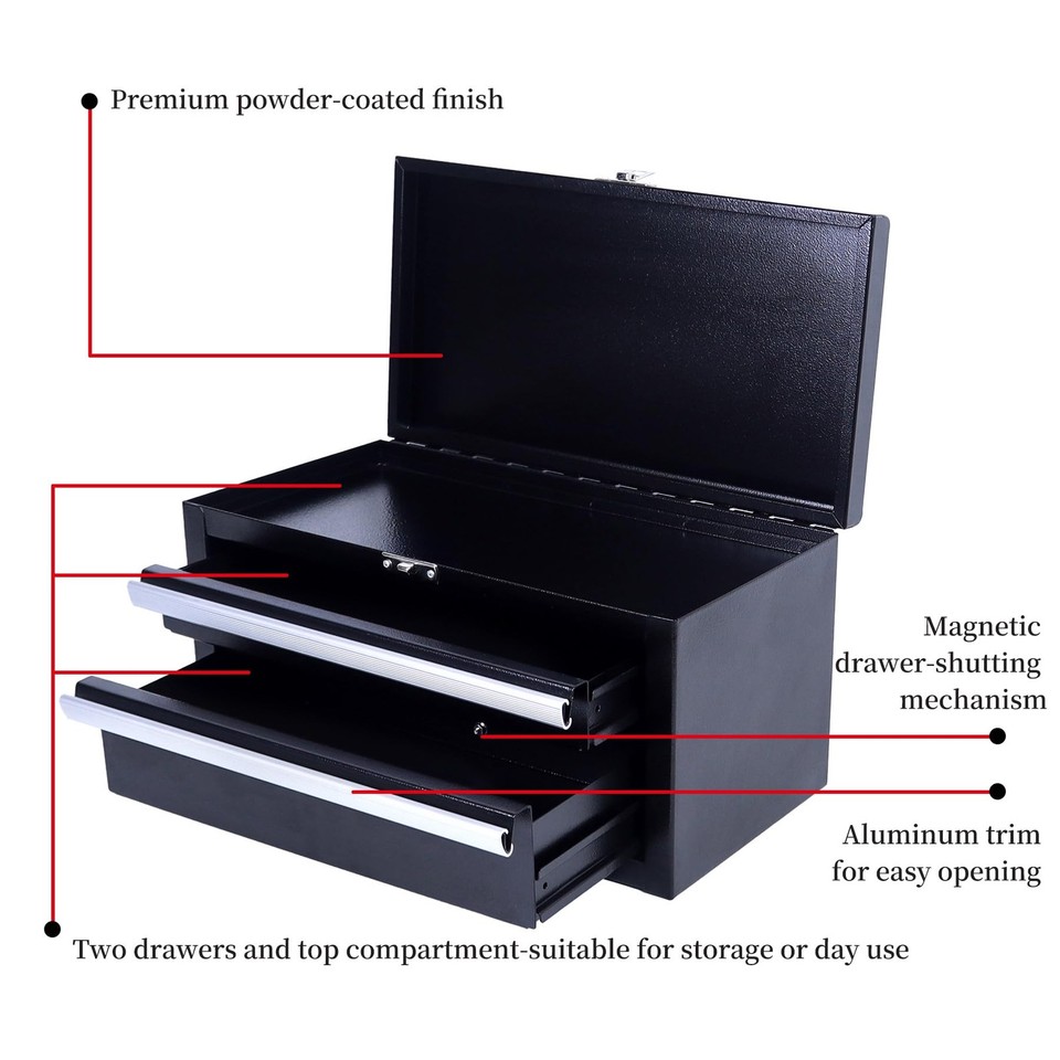 SUMERUZ Mini Tool Box with Drawers - Small Metal Tool Box, Micro Top ...