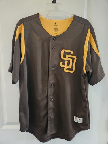 San Diego Padres SD Brown/Gold True Fan Mens Large Jersey | eBay