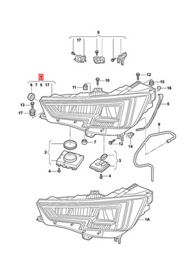 Genuine AUDI A4 Avant S4 quattro RS4 8W2 8W5 8WC Led Headlight Right ...