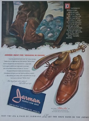 1944 Jarman Shoes For Men WWII Paratroopers Army Rangers Vintage Print ...