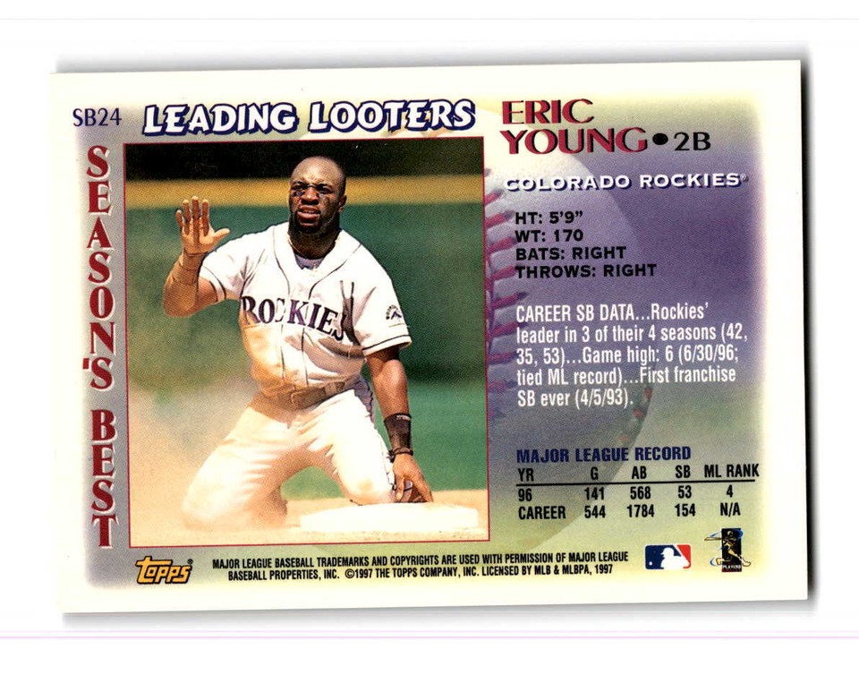 1997 Topps Season's Best Eric Young SB24 | eBay