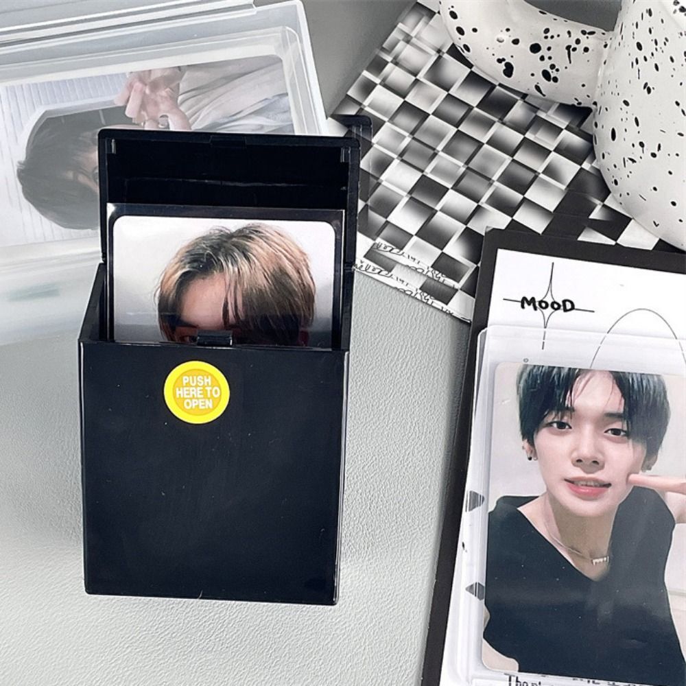 Portable Photocards Storage Box Black Album Case Photo Card Holder ...