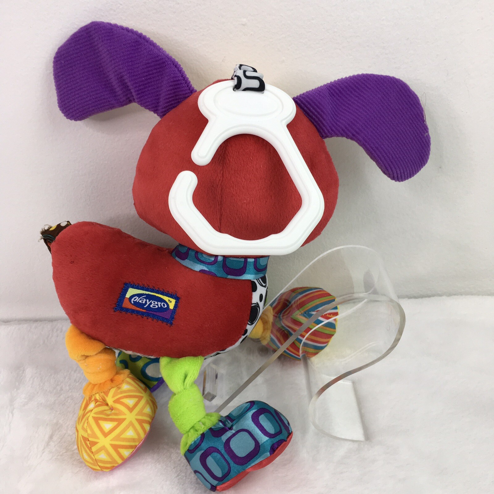 Playgro Pooky Puppy Dog Plush Activity On The Go Baby Toy Rattle Car ...