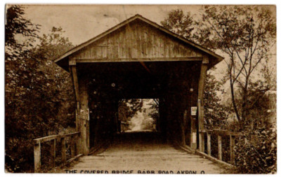 POSTCARD 1911 Old Covered Bridge Babb Road Akron Ohio Old Vintage 0077 ...