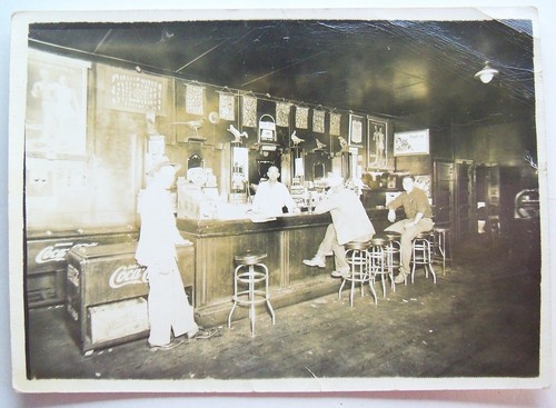 Vintage WW2 Era Bar Photo - Coca-Cola Ad Cooler & Hyde Park Beer Signs ...