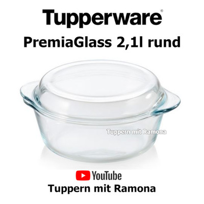 Tupperware Premia Glass 2,1l rund Auflaufform mit Deckel Glasform | eBay.de