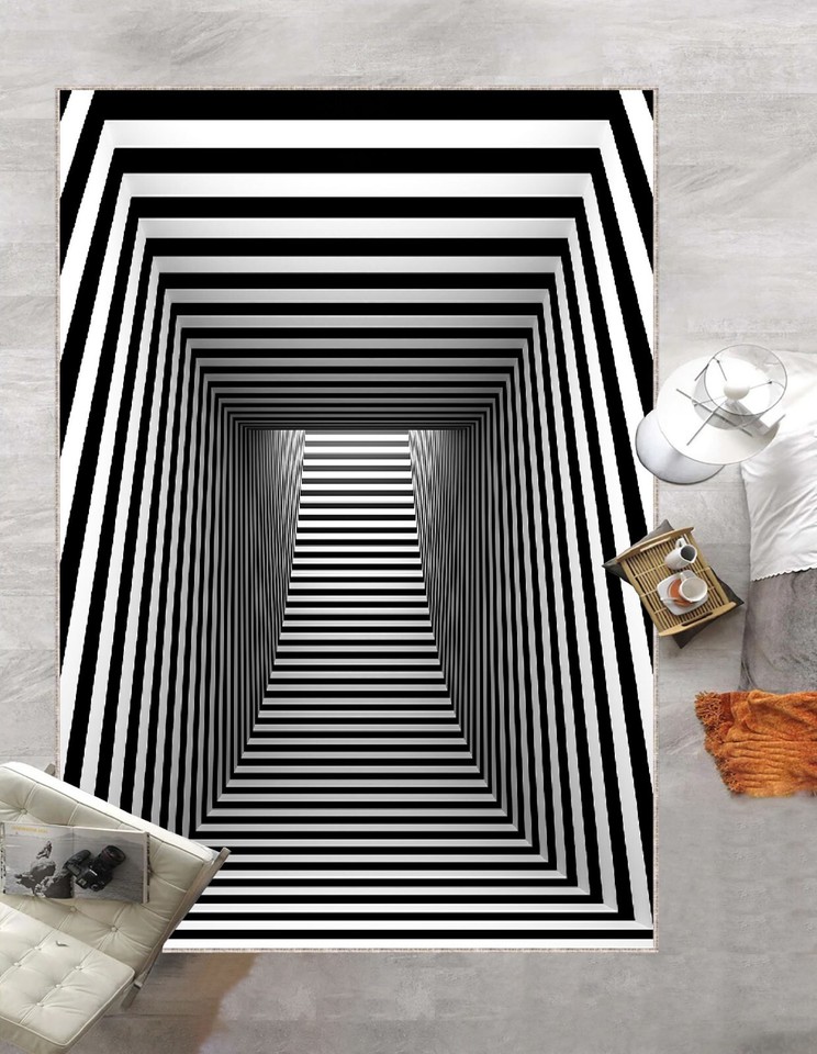 Tunnel Rug, Optical illusion Rug, Optical illusion Vortex Rug, 3D ...