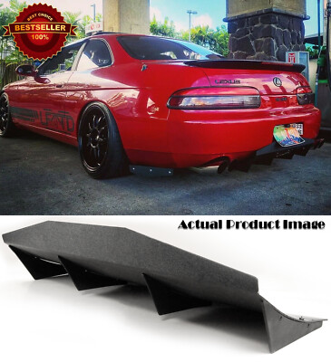 ABS Plastic Curved Black Rear Bumper Diffuser Fins For 91-00 Lexus ...