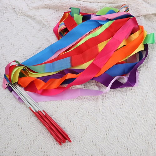 14pcs Ribbon Streamers Fairy Stick Colorful Ribbon Stick Gymnastics ...