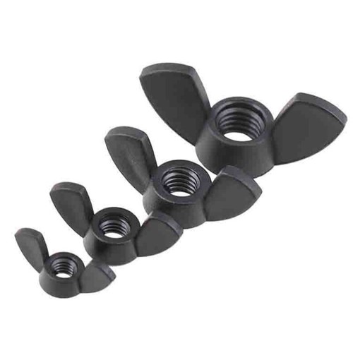 Black Nylon Fully Threaded Bolts Hexagon Screws Wing Nut Set M3M4M5M6 ...