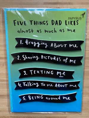 Papyrus Fathers Day Card 5 Things Dads Like About Me Bragging And ...