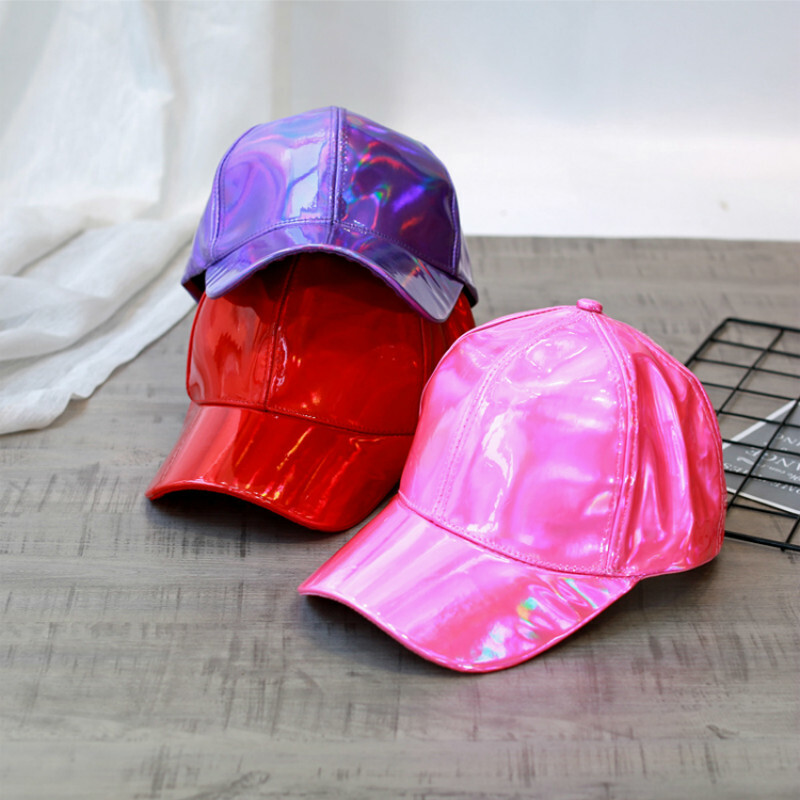 Men Women Unisex Cap Laser Metallic Baseball Hat Dance Party Hip Hop ...