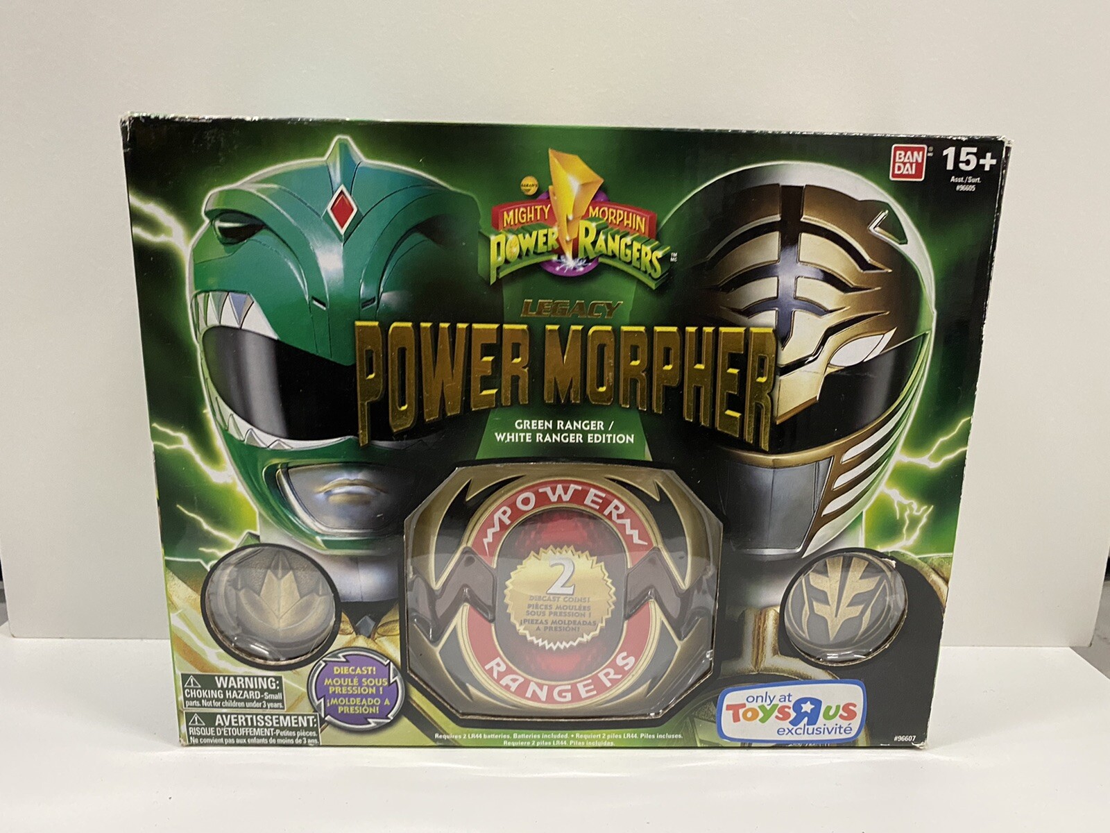 Mighty Morphin Power Rangers Legacy Green/White Ranger Morpher with ...