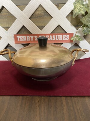 Vintage Wear-Ever 7" Hallite Aluminum Pan w Twisted Handle Copper Lid ...